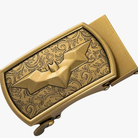 Accessories | New Batman Bat Belt Buckle And Black Leather Belt | Poshmark